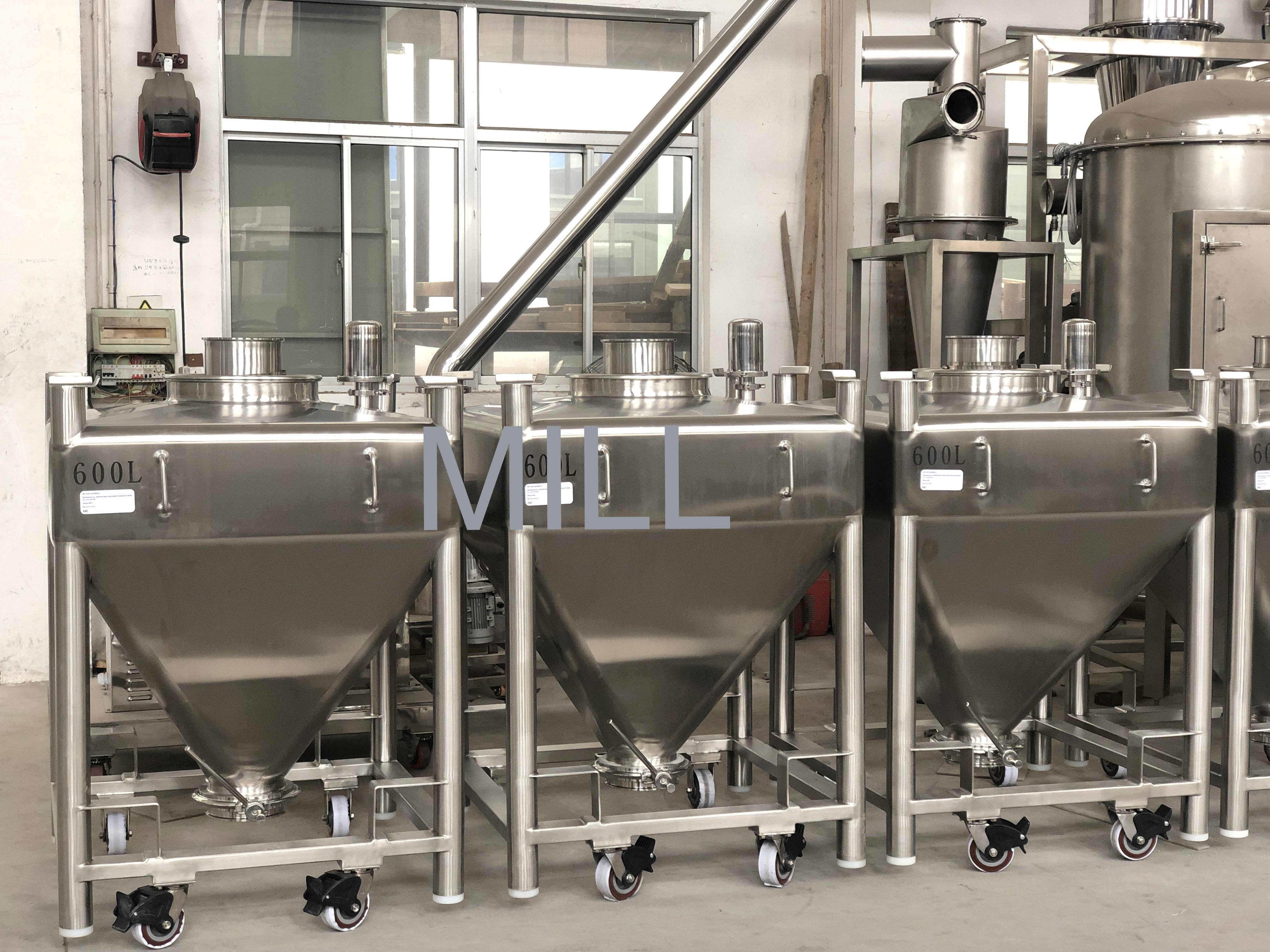 400L Stainless Steel Vacuum Conveyor For Powder Tote IBC Tank Container